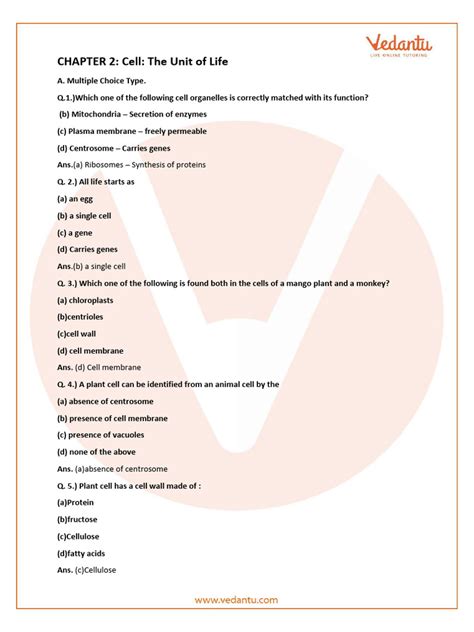 Selina Concise Biology Class 9 Icse Solutions For Chapter 2 Cell