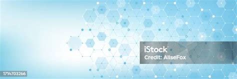 건강 관리 및 의료 패턴 혁신 개념 배경 디자인 추상적 인 기하학적 육각형은 의학과 과학 배경을 형성합니다 벡터 일러스트 레이