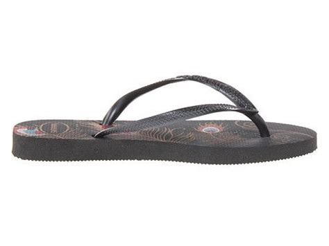 Havaianas Slim Peacock Flip Flops Black