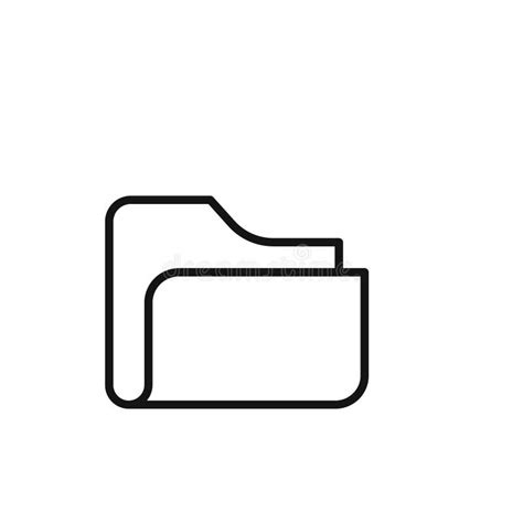 Folder Icon Outline Collection In Black And On White Background Stock Vector Illustration Of