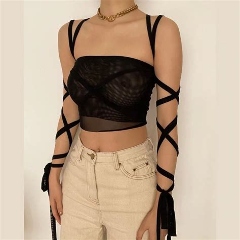 Cardigan Blazer Styl Grunge Bandeau Tops Edgy