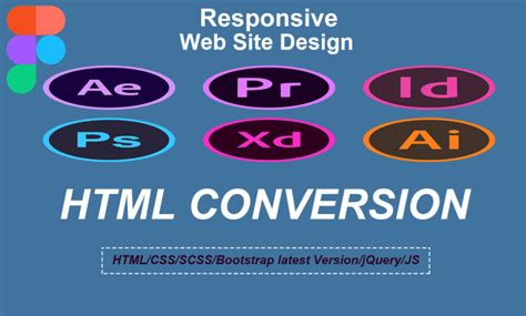 convert psd figm xd to html css bootstrap5 with responsive by