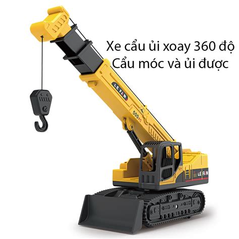 Mua Đồ Chơi Mô Hình Xe Cẩu ủi Chạy đà Có Móc đồ Theo Cơ Chế Ròng Rọc