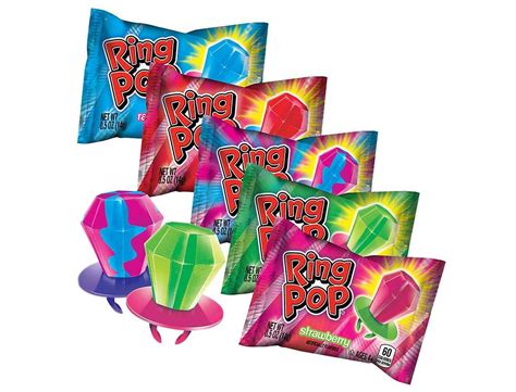 Ring Pop Hard Candy Individually Wrapped Wearable Lollipop Suckers Snack Assorted Flavors