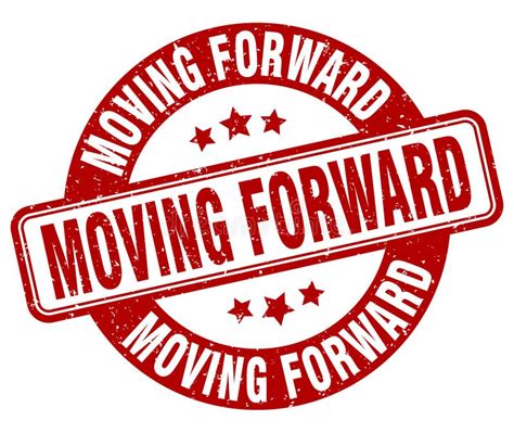 Moving Forward Stamp Moving Forward Label Round Grunge Sign Stock