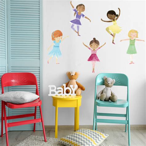 Five Large Dancing Ballerina Wall Decals Ballet Dancers Wall Decals
