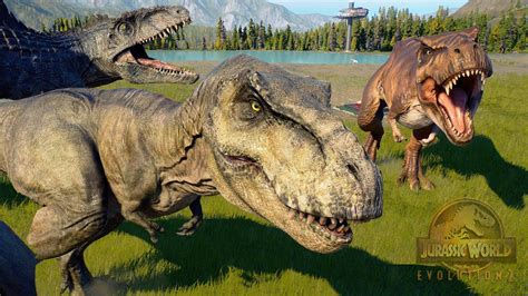 Familia De Rexy La Tiranosaurus Rex Dinosaurio De Reino De Jurassic