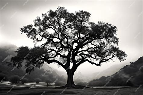 Premium Ai Image Photo Of In Black And White Oak Tree