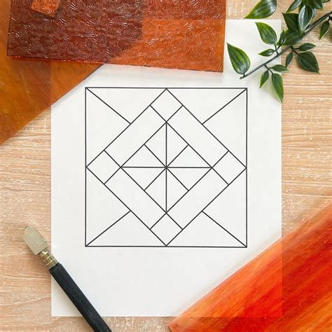 Stained Glass Quilt Square Etsy Stained Glass Quilt Square Etsy