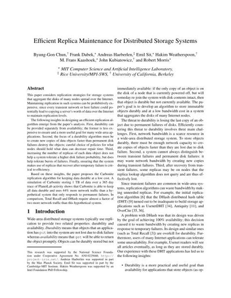 Efficient Replica Maintenance For Distributed Storage Systems