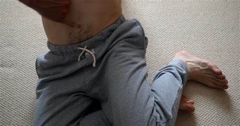 Belly Button Play In Trackies Showing Feet Request Em