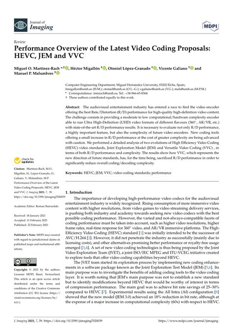 Pdf Performance Overview Of The Latest Video Coding Proposals Hevc Jem And Vvc