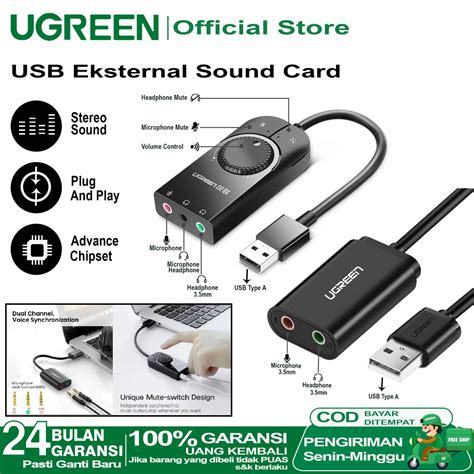 Jual Ugreen Sound Card External Usb Stereo Sound Audio Adapter Laptop Ps Shopee Indonesia