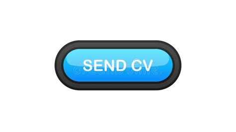 Send Cv Blue Realistic 3d Button Isolated On White Background Hand Clicked Motion Graphic