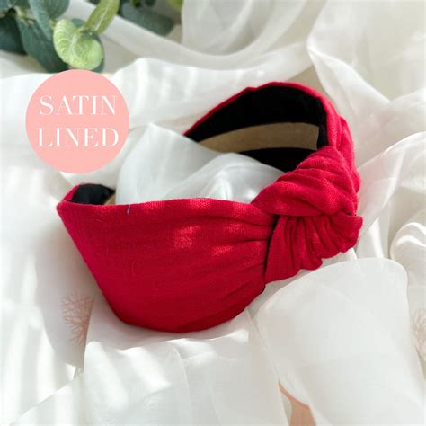 Red Satin Lined Headband Hair Accessories By Nine Designs