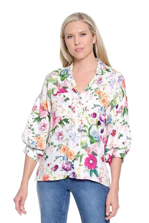 Botanical Print Button Up Floral Multi