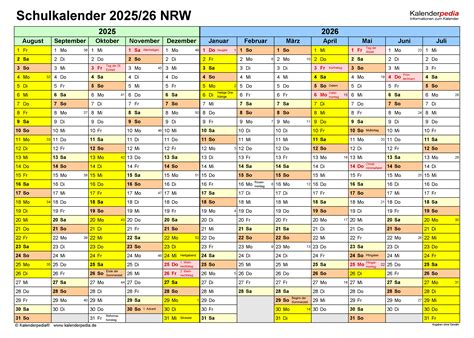 Schulkalender Nrw F R Word