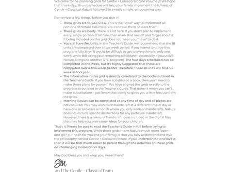 Nature Vol 2 Planning Grids The Gentle Classical Press