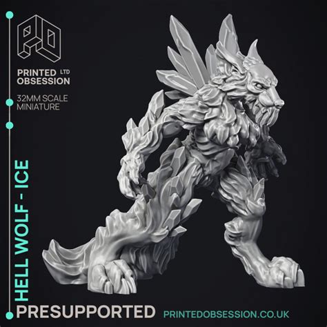 3d Printable Hell Wolf Ice Presupported Hell Hath No Fury Scale 32mm By Printed Obsession