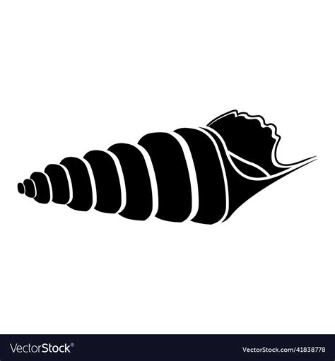 Insulated Seashell Black Royalty Free Vector Image Insulated Seashell Black Royalty Free Vector Image