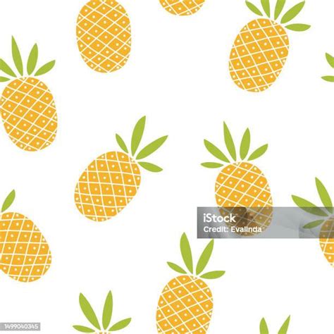 파인애플 원활한 패턴입니다 여름 배경입니다 벡터 그림입니다 0명에 대한 스톡 벡터 아트 및 기타 이미지 0명 건강한 생활