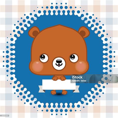 말풍선이 있는 귀여운 베어 쥠 복사 공간이 있는 배너입니다 갈색에 대한 스톡 벡터 아트 및 기타 이미지 갈색 곰 귀여운