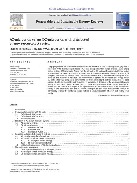 Pdf Ac Microgrids Versus Dc Microgrids With Distributed Energy
