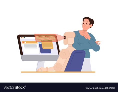 Robot Tester Searching And Finding Program Bugs Vector Image
