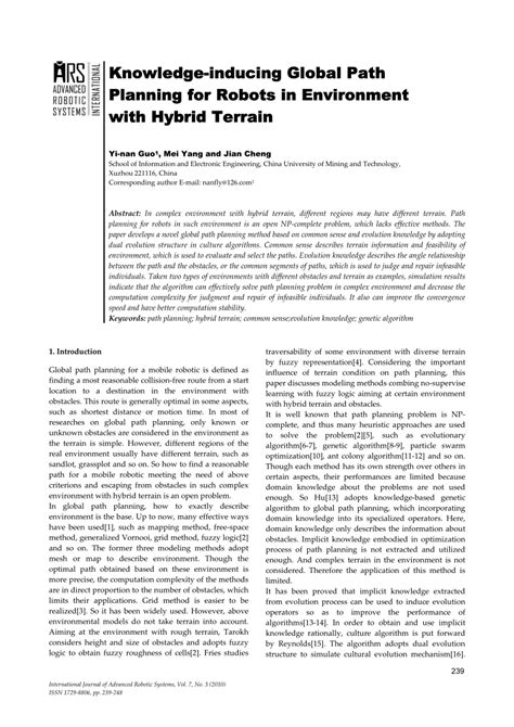 Pdf Knowledge Inducing Global Path Planning For Robots In Environment With Hybrid Terrain