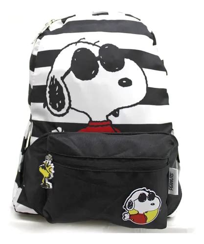 Mochila Juvenil Peanuts Snoopy Con Cangurera Mnn Envío Gratis