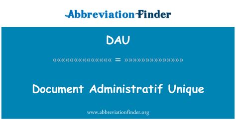 Dau Significa Documento Administrativo único Document Administratif Unique