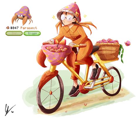 Endifi Parasect Nintendo Pokemon Black Footwear Girl Bicycle Closed Mouth Gen Pokemon