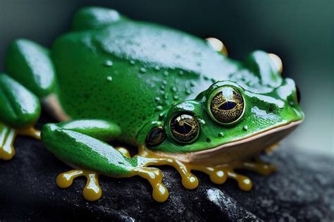 Premium Photo Green Frog Hibernating Under Ice