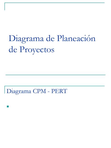 Diagrama De Cpm Pert Pdf Informática