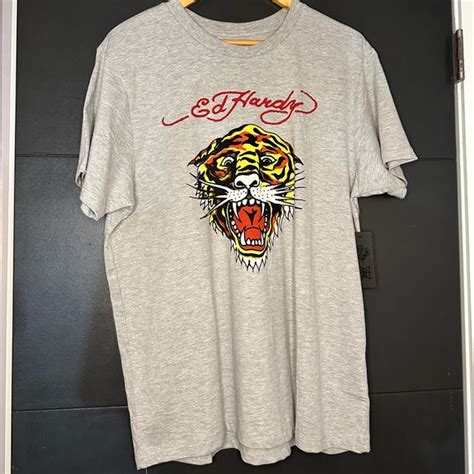 Ed Hardy Shirts Ed Hardy Grey Tiger Design Tshirt With Tag Poshmark