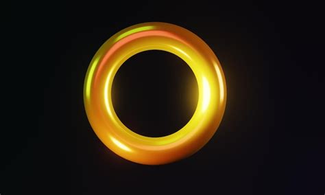 Premium Photo Abstract Glowing Golden Torus Against Dark Background 3d Render
