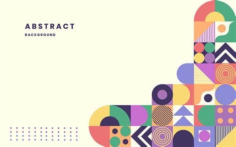 다채로운 네오 기하학적 포스터 기하학적 모양 기하학적 그래픽이 있는 그리드 현대 추상 프로모션 템플릿입니다 네오 기하학적 템플릿