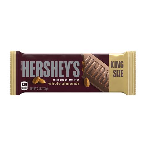 Hersheys Milk Chocolate With Whole Almonds King Size Candy Bar 26