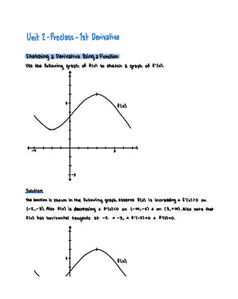 1st Derivative Unit 2 Unit 2 Preclass 1st Derivative