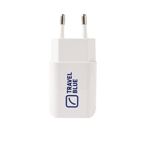 Dual Usb Wall Charger Europe Travel Blue Travel Accessories