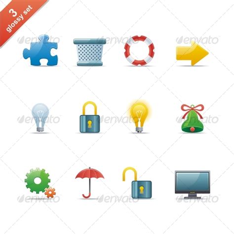 Glossy Icon Set Icons Graphicriver