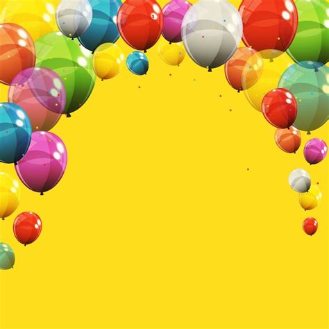 Ilustración De Globos De Feliz Cumpleaños Color Brillante Vector Premium