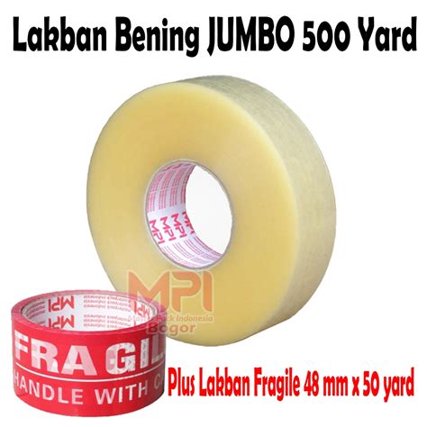 Jual Lakban Bening Jumbo Mpi 500 Yard Lakban Fragile Merah 50 Yard Master Pack Indonesia
