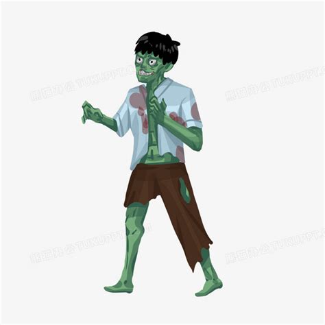 手绘卡通丧尸插画元素png图片素材下载手绘png熊猫办公