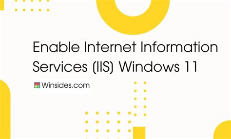 How To Enable Internet Information Services [iis] In Windows 11