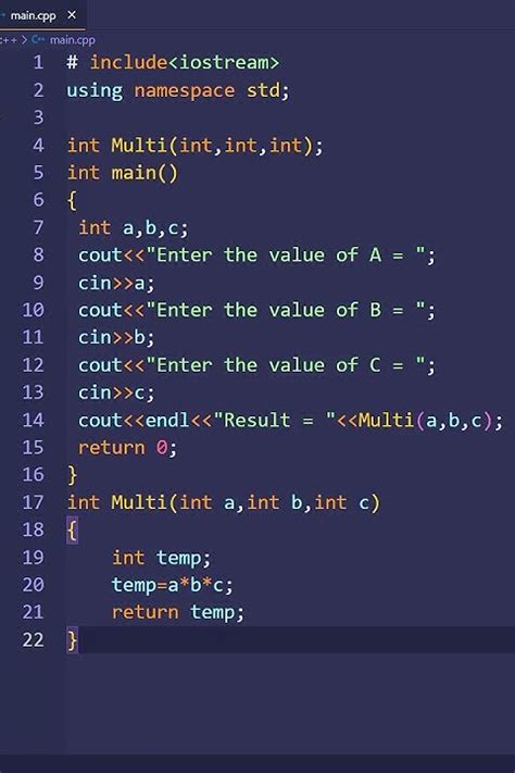 write a c program to multiply three numbers using function pwos shorts youtube