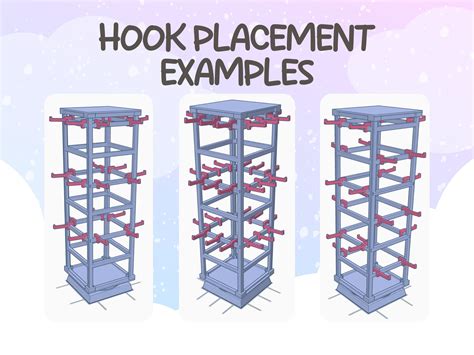 STL File For 3D Model Printing Versatile Spinning Rack With Hooks