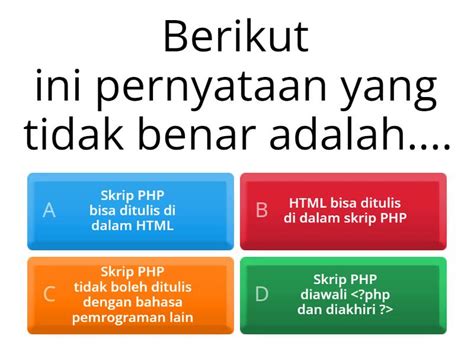 Penulisan Sintaks Php Quiz