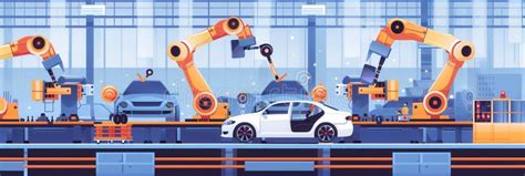 Robotic Arms Skillfully Perform Precise Tasks On A Car Assembly Line Enhancing Production