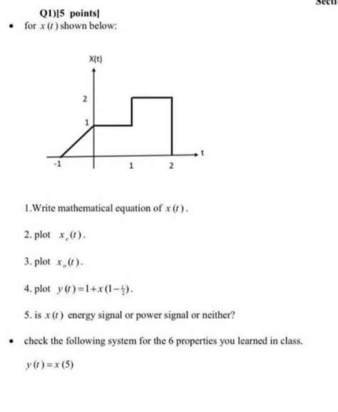 Solved Q Points For X T Shown Below X T Chegg Com
